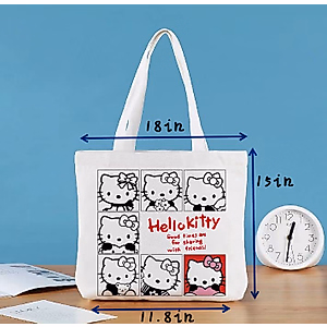 Reusable Kitty's Tote Canvas Bag For Women Cute Aesthetic Shopping Bag/Gym Bag/ Lunch Bag | Book Lovers Gifts, Medium