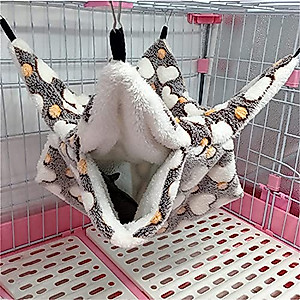 Durable and DeftSmall Pet Cage Hammock Bunkbed Sugar Glider Hammock, Guinea Pig Cage Accessories Bedding, Warm Hammock for Parrot Ferret Squirrel Hamster Rat Playing Sleeping
