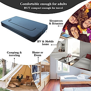 WOTU Folding Sofa Bed Couch Memory Foam Mattress Convertible Fold out Futon Sofa Sleeper Chair Bed for Guest Bedroom and Living Room, 75" W x 30" D x 20" H Twin Size, Washable Cover,Light Grey