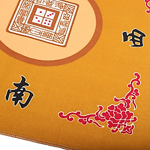 GUSTARIA Chinese Mahjong Set, with X-Large 144 Numbered Melamine Yellow Tiles, 2 Spare Tiles, 6 Dice and a Wind Indicator, Carrying Travel Case with English Instruction, Mahjong Mat (Yellow)
