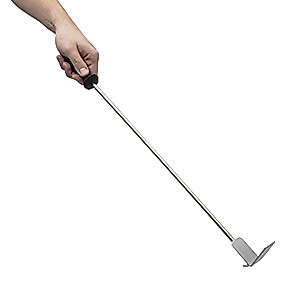 JRG68 Charcoal Grill Ash Rake 25 inch, Scraper Cleaning Tool for Wood-Fired Pizza Oven, BBQ, Kettle Grills, Fire Pits, Restaurant, Pizzeria - Complete with 4 Skewers