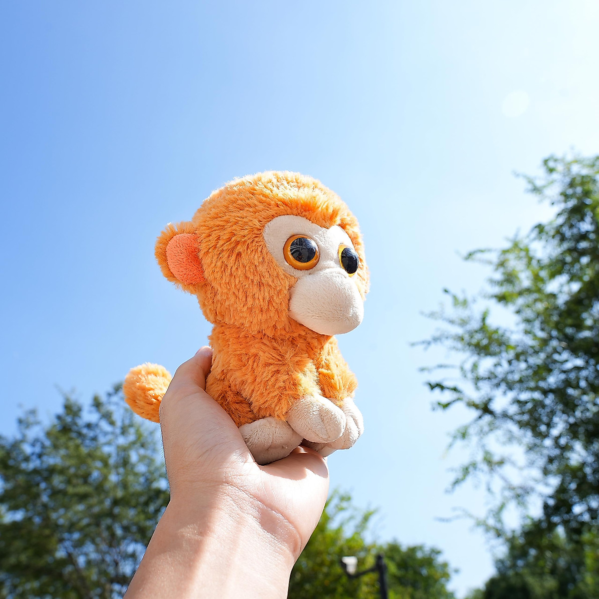 WEIGEDU Baby Small Monkey Toy Stuffed Animal, Cute Plush Gifts for Kids Birthday Bedtime Easter, 5.9" Yellow Golden