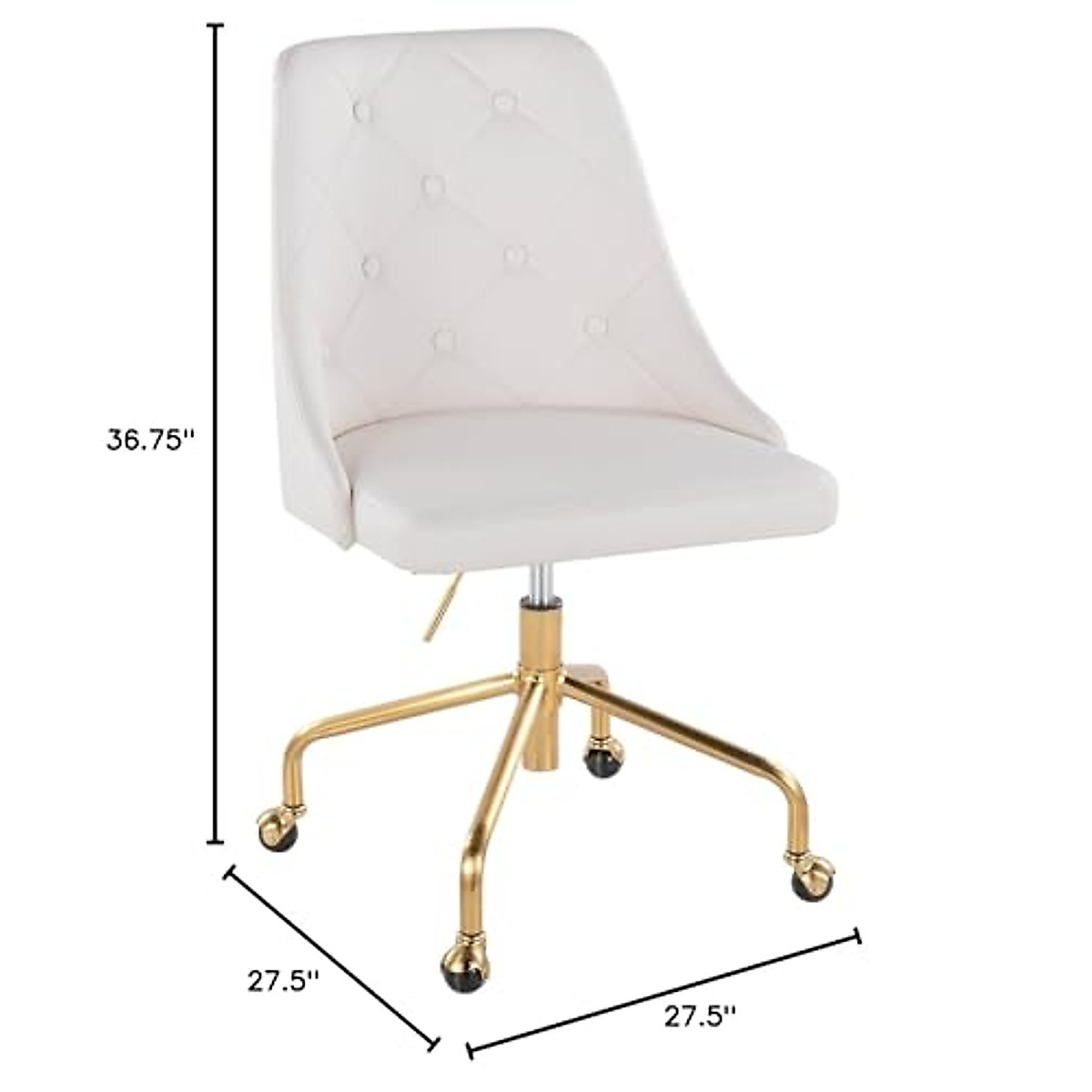 LumiSource Marche Office Chair, Home Office Chair with Wheels, Leather Desk Chair, Computer Chair, Home Office Desk Chair Comfy, Contemporary Desk Chair