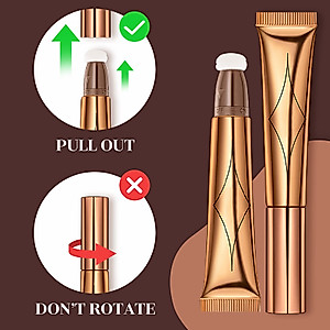 Reddhoon Contour Beauty Wand, Liquid Face Contouring & Highlighter & Blusher Stick with Cushion Applicator, Smooth Natural Matte Finish, Lightweight Blendable Super Silky Cream (3Pcs (01#Contour+02#Blush+04#Highlighter))