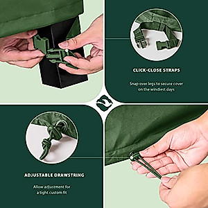 CHUN YI Patio Sofa Cover, Heavy-Duty Patio Bench Cover, UV-Coated Ultra-Durable Outdoor Furniture Sofa Cover for Lawn Garden with Air Vent 3-Seater (64" Wx26 Dx35 H,Green)