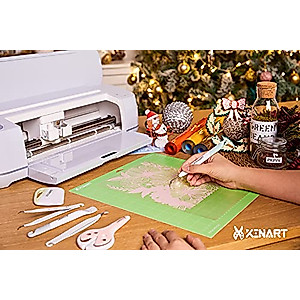 XINART StandardGrip Cutting Mat for Cricut Maker 3/Maker/Explore 3/Air 2/Air/One(12x12 Inch, 3 Mats) Standard Adhesive Sticky Green Quilting Cricket Cutting Mats Replacement Accessories for Cricut