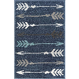 Unique Loom Autumn Collection Area Rug - Arrow (2' x 3' 1" Rectangle, Navy Blue/ Gray)