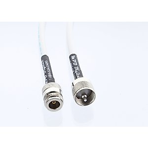 Antenna Extension Cable CB Ham and Marine Radio VHF AIS N Female PL259 Male Mini8 RG8x UHF RF Connectors Made in The U.S.A. 6 Ft