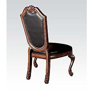 ACME Chateau De Ville Side Chair (Set-2) - 10038 - Black PU & Cherry