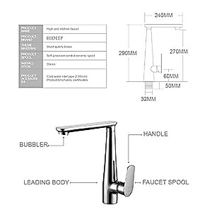 Showerhead Kitchen Faucet Spray Hot Cold Water Mixer Sink Water Tap Rotary Tap Full Copper Bath Fixtures