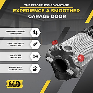 Garage Door Torsion Spring 218x2x26 for Left Side of Garage Door with Winding Bars, 1" Nylon Bushing, and Gloves Heavy Duty Precision E-Coating 5-Year Warranty Minimum 30,000 Cycles (Red Cone)