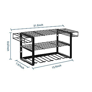 Bodato Power Tool Organizer, 3 Layers Wall Metal Floating Tool Shelf Garage Storage Drill Holder and Tool Holder, Heavy-Duty Utility Rack for Cordless Drill & Screwdriver Gift for Father, Husband