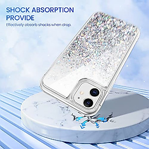 Caka Case for iPhone 11 Glitter Case for Girls Women Liquid Bling Sparkle Luxury Fashion Flowing Floating Shining Glitter Quicksand Soft TPU Clear Cute Phone Case for iPhone 11 (Silver)