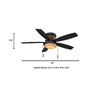 Hampton Bay Roanoke 48 in. LED Indoor/Outdoor Natural Iron Ceiling Fan with Light Kit