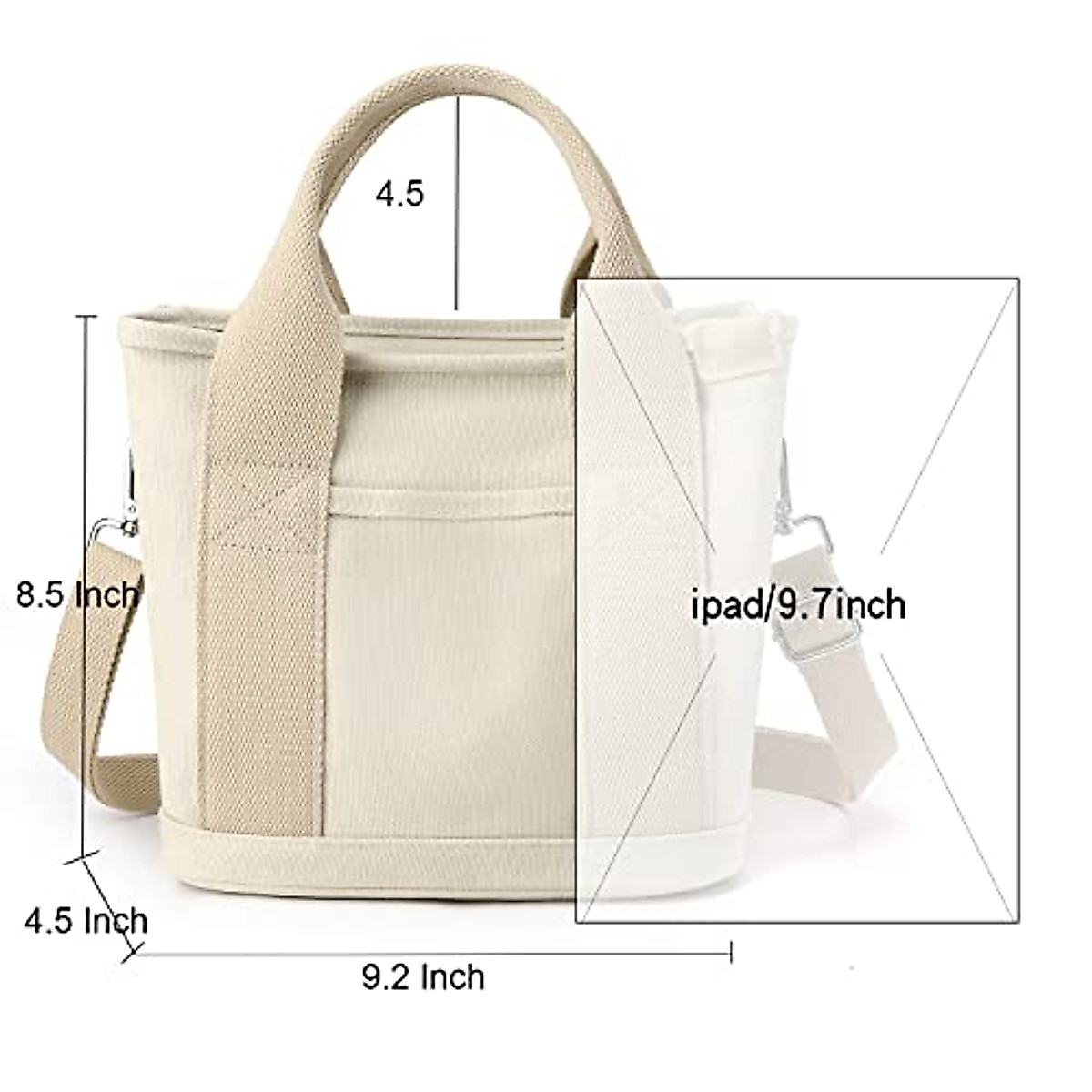 Small Cute Canvas Tote Crossbody Shoulder Bag W/Multiple Pockets Mini Casual Satchel Hobo Handbag Messenger Purse for Women(Green#820)