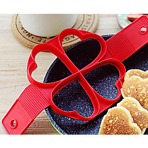 Flip N Cook Silicone Pancake Mold, Flip and Cook Pancake Maker, Flip and Cook Silicone Pancake Maker, Flip'n'cook Silicone Pancake Mold. (2pcs-round+heart)