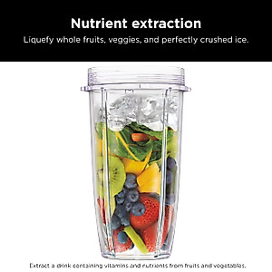 Ninja BN401 Nutri Pro Compact Personal Blender, Auto-iQ Technology, 1100-Peak-Watts, for Frozen Drinks, Smoothies, Sauces & More, with (2) 24-oz. To-Go Cups & Spout Lids, Cloud Silver