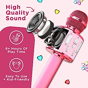Move2Play, Kids Karaoke Microphone | Personalize with Jewel Stickers | Birthday Gift for Girls, Boys & Toddlers | Girls Toy Ages 3, 4-5, 6, 7, 8+ Years Old