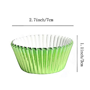 100pcs Cupcake Paper Baking Cups Wrapper Liners Cake, Foil Cupcake Liners for Baking Cupcakes(Green) …
