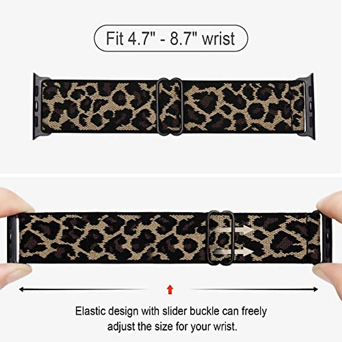 Stretchy Nylon Solo Loop Bands Compatible with Apple Watch 38mm 40mm 41mm 42mm 44mm 45mm 49mm, Adjustable Braided Sport Elastic Wristbands Women Men Straps for iWatch Series 9/8/7/6/5/4/3/2/1/SE/Ultra/Ultra 2, 4 Packs