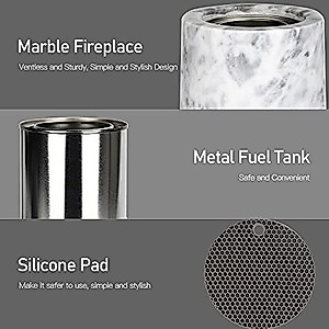 Tabletop Fire Pit, Portable Indoor Outdoor Marble Alcohol Fireplace, Fire Bowl Clean Burning Bio Ethanol Ventless Fireplace, Mini Fire Pit Clean Burning Real Flame for Patio Balcony