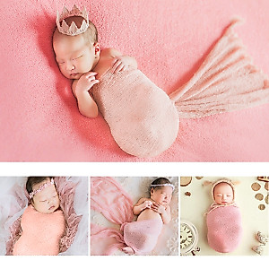 Tinksky Long Ripple Wrap, DIY Newborn Baby Photography Wrap-Baby Photo Props Favors (Snow Tooth-Colored)