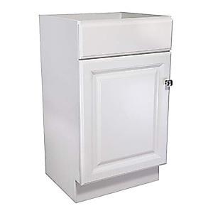 Design House 597112 Wyndham Unassembled Bathroom Vanity Cabinet Without Top, 18 x 16/1 Door, White