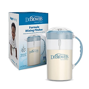 Dr. Brown's Baby Formula Mixing Pitcher 32oz, Blue with Anti-Colic Options+ Narrow Baby Bottles, 4 Pack, 4 oz