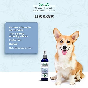 Richard’s Organics Gentle Flea and Tick Spray for Dogs –100% Natural Actives Kills Fleas, Ticks, Repels Mosquitos for Up to 4 Weeks – No Harsh Chemicals, Safe for Use Around Children (12 oz)