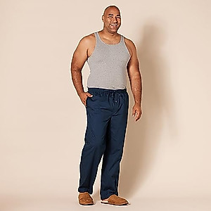 Amazon Essentials Men's Straight-Fit Woven Pajama Pant, Light Blue White Plaid, Medium