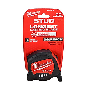 Milwaukee 48-22-9716 16 ft. x 1-5/16 in. Gen II Stud Tape Measure with 17 ft. Reach