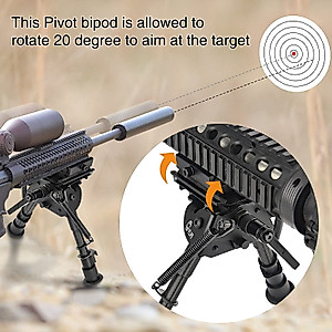 CVLIFE Carbon Fiber Tilt Bipod Pivot 6-9 Inches Bipod with Picatinny Adapter and Detachable S Lock Lever