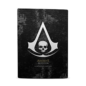 Head Case Designs Officially Licensed Assassin's Creed Grunge Black Flag Logos Vinyl Faceplate Gaming Skin Decal Compatible With Sony PlayStation 5 PS5 Digital Edition Console and DualSense Controller
