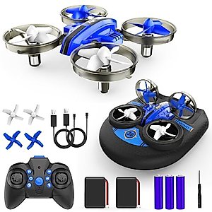 Oddire Mini Drone for Kids 8-12 & Adults, Drones & Cars 2 in 1 Toy with One Key Take Off-Landing, Altitude Hold, Headless Mode, 360° flip, Car Mode, 2 Batteries, Kids Toys for Boys and Girls