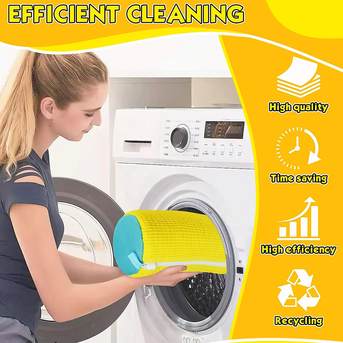 Ruirgo Shoe Washing Bag for Washing Machine – 360° Deep Cleaning, Unstain Laundry Shoe Bag for Washer and Dryer, Perfect for Sneakers, Tennis Shoes - Yellow 2 Pcs