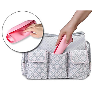 YMCF Products 2-Pack Waterproof Silicone Baby Bib Lightweight Comfortable Easy-Wipe Clean (Light Pink/Purple, Small)