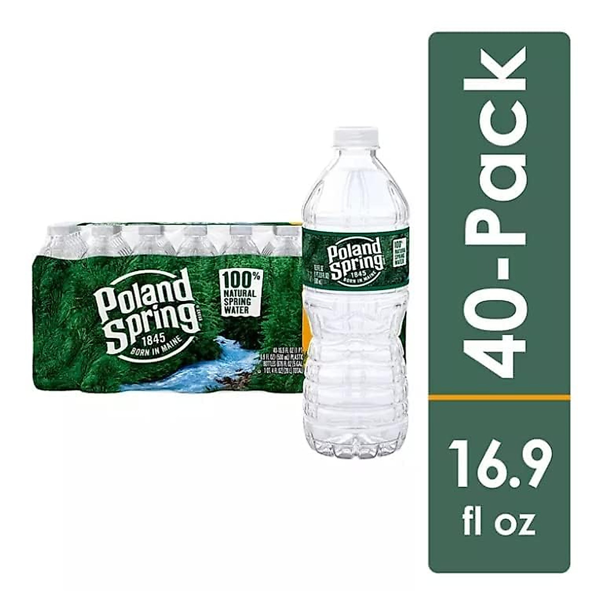 Poland Spring Natural Water 16.9 oz. 40 count (1 pack)