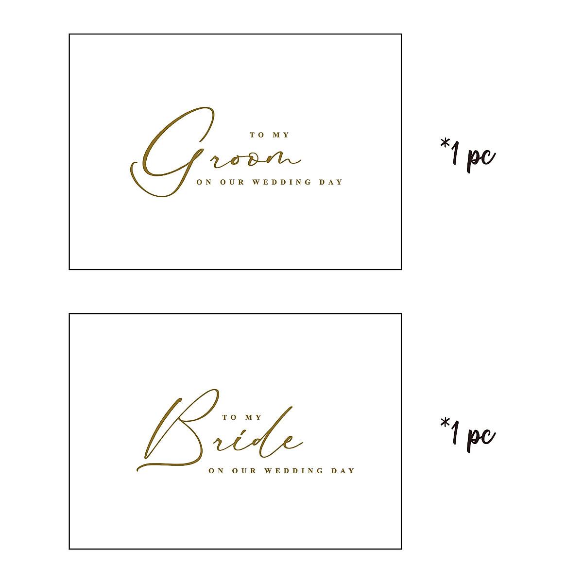 PartyGifts&beyond 2 Pcs To My Groom and To My Bride On Our Wedding Day Card Couples Wedding Cards for Bride and Groom Gifts(GB)