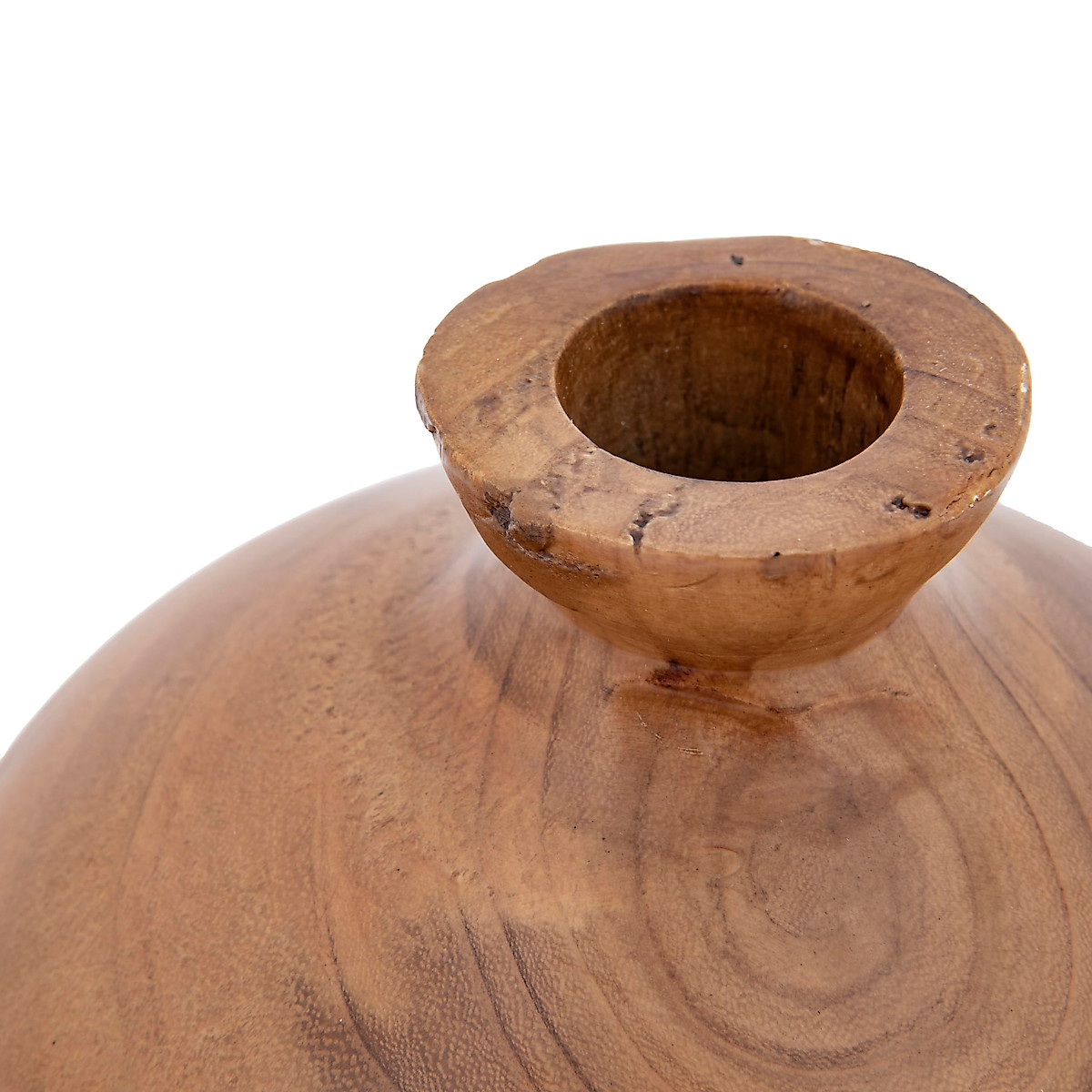 Creative Co-Op Decorative Paulownia Wood Vase, Walnut Finish