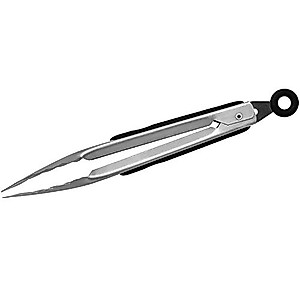 Lyxa SR Set of 9-inch and 12-inch Stainless Steel Kitchen Tongs with Locking, Metal Cooking Tongs with Non-Slip Grip,Perfect for Grilling, Barbecue (BBQ) and More (9" & 12")