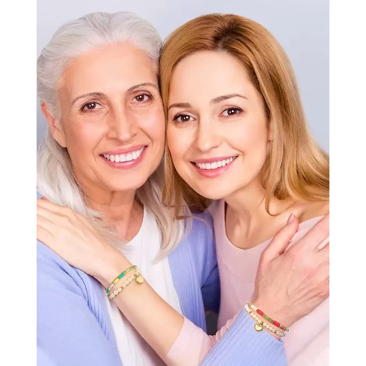 Bracelet Motivational Inspirational Beaded Mother Daughter Best Friend Granddaughter Crystal Jewelry Gifts for Women (W-Be kind bracelet)