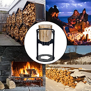 Rainbowhorse Wood Splitter Manual Kindling Splitter High Strength Structural Steel Firewood Splitter Log Splitter Wedge for Fireplace/Campfire/BBQ/Camping,8.6In x 12.4In Black