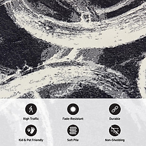 Rugshop Contemporary Bohemian Soft Area Rug 8' x 10' Dark Gray