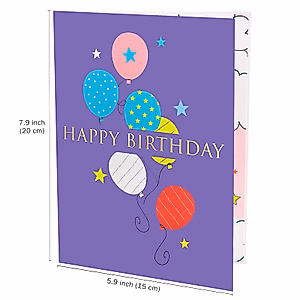 WRAPAHOLIC Pop Up Birthday Card - 3D Popup Card Glitter Rainbow Unicorn - 5.9 Inch x 7.9 Inch