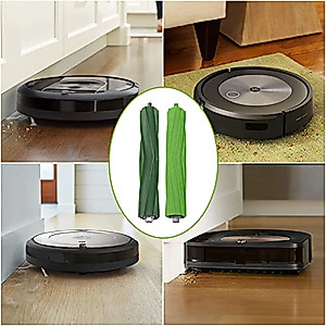 2 Set of Rubber Roller Brushes Replacement Parts for iRobot Roomba E & I & J Series J7 J7+ i7 i7+ i3 i4 i6 i6+ i8 i8+Plus E5 E6 E7 Vacuum Cleaner Accessories
