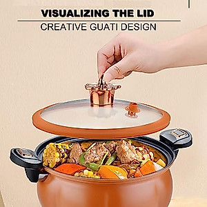 Multifunctional Plumpy Non-stick Micro Pressure Pot 2023 [NEW], 8L Large Capacity Pumpkin Micro Pressure Cooker, Soup Meat Pot Rice Cooker Gas Stove Micro Pressure Cooker Stew Pot (Color : Orange)