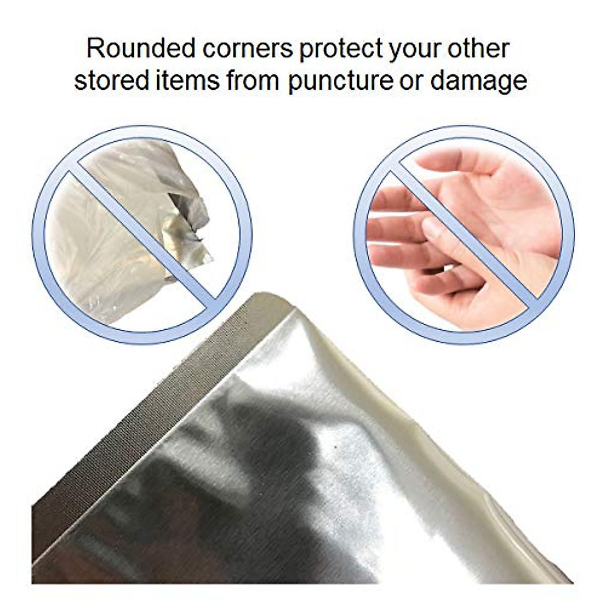 PackFreshUSA: Quart 7" x 9" x 3" Seal-Top Stand-Up Mylar Bags Long-Term Food Storage - 7 Mil Thick - Resealable - Heat Sealable - 100 Pack