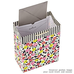 Hallmark 9" Medium Gift Bag with Tissue Paper (Flowers and Stripes) for Birthdays, Mother's Day, Baby Showers, Bridal Showers, Weddings or Any Occasion