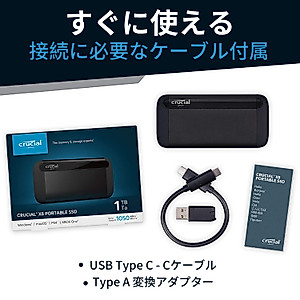 Crucial X8 2TB Portable SSD - Up to 1050MB/s - PC and Mac - USB 3.2 External Solid State Drive - CT2000X8SSD9