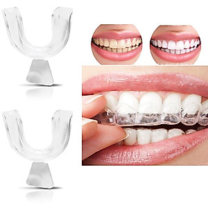 VECANCE 4PCS Transparent Silicone Thermoform Moldable Dental Mouth Guard, Whitening Teeth Trays Whitener Mouth Guard Care Oral Hygiene Bleaching Tooth Tool